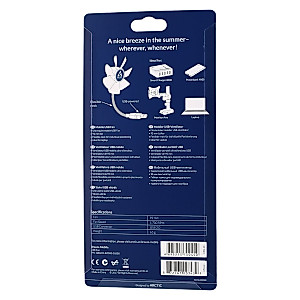 ARCTIC Breeze Mobile - Mini USB Desktop Fan with Flexible Neck, Portable Desk Fan for Home, Office, Silent USB Fan, Fan Speed: 1700 RPM - White