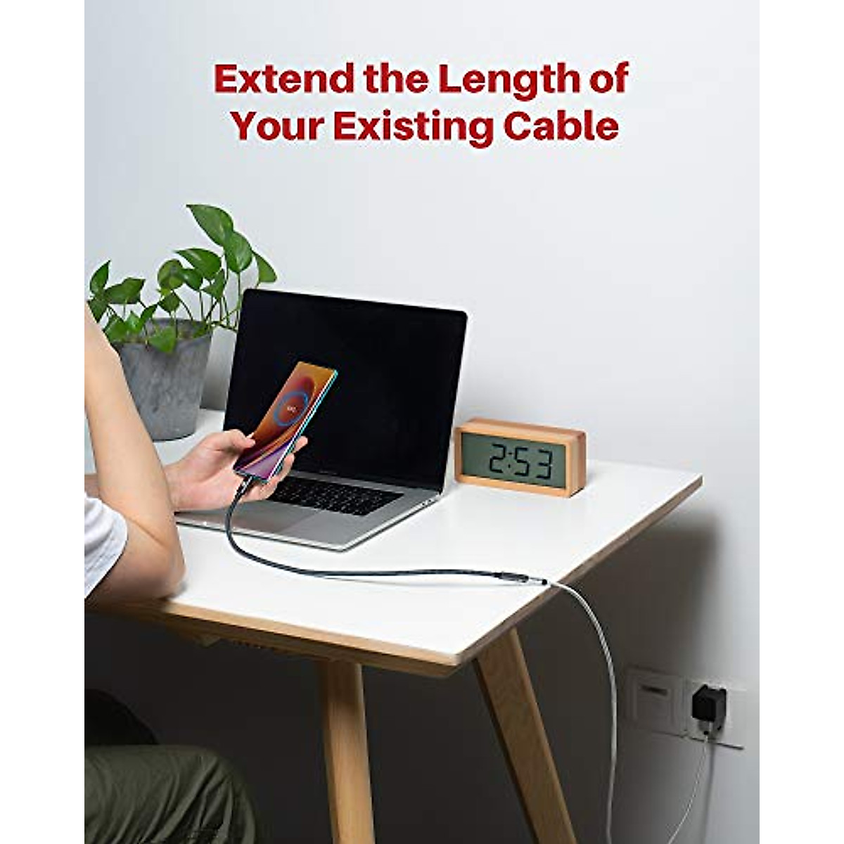 IVANKY USB C Extension Cable 1.5ft [100W, 20Gbps], USB-C 3.1 Gen 2 Male to Female 4K Video Cable, Compatible with MacBook Pro/Air, Samsung, Nintendo Switch and More