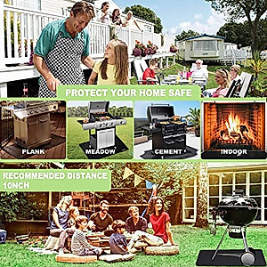 3 Layers Under Grill Mat for Outdoor Grill - 60 x 40 Inches, Large Fireproof Oil-Proof BBQ Grill Pad for Floor Deck Patio Protector, Fire Pit Mat for Indoor Fireplace, Ourdoor Charcoal Gas Grills