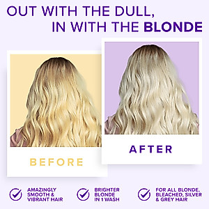 NO MORE BRASS Purple Shampoo And Conditioner Set (2 x 16.9 Fl Oz) SULFATE FREE Purple Shampoo For Blondes And Purple Conditioner - Blonde Shampoo And Conditioner Set To Eliminate Yellow Brassy Tones