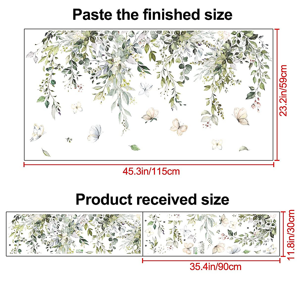 Amaonm Creative Removable Rainforest Plants Wall Decals Hanging Green Leaves and Vines Wall Stickers 3D Home Wall Corner Background Decoration Decor for Kids Girls Bedroom Nursery Offices Living Room