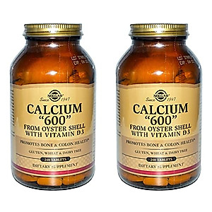 Solgar, Calcium "600", from Oyster Shell with Vitamin D3, 240 Tablets - 2pc