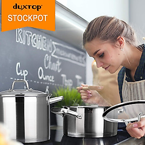 Duxtop Professional Stainless Steel Cookware Induction Ready Impact-bonded Technology (4.2Qt Stockpot)