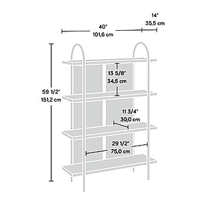 Sauder Vista Key Bookcase/Book Shelf, Blaze Acacia Finish