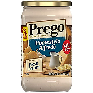 Prego Homestyle Alfredo Pasta Sauce, 22 oz Jar (Pack of 6)