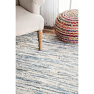 nuLOOM Handwoven Braided Darline Area Rug, 5' x 8', Light Blue