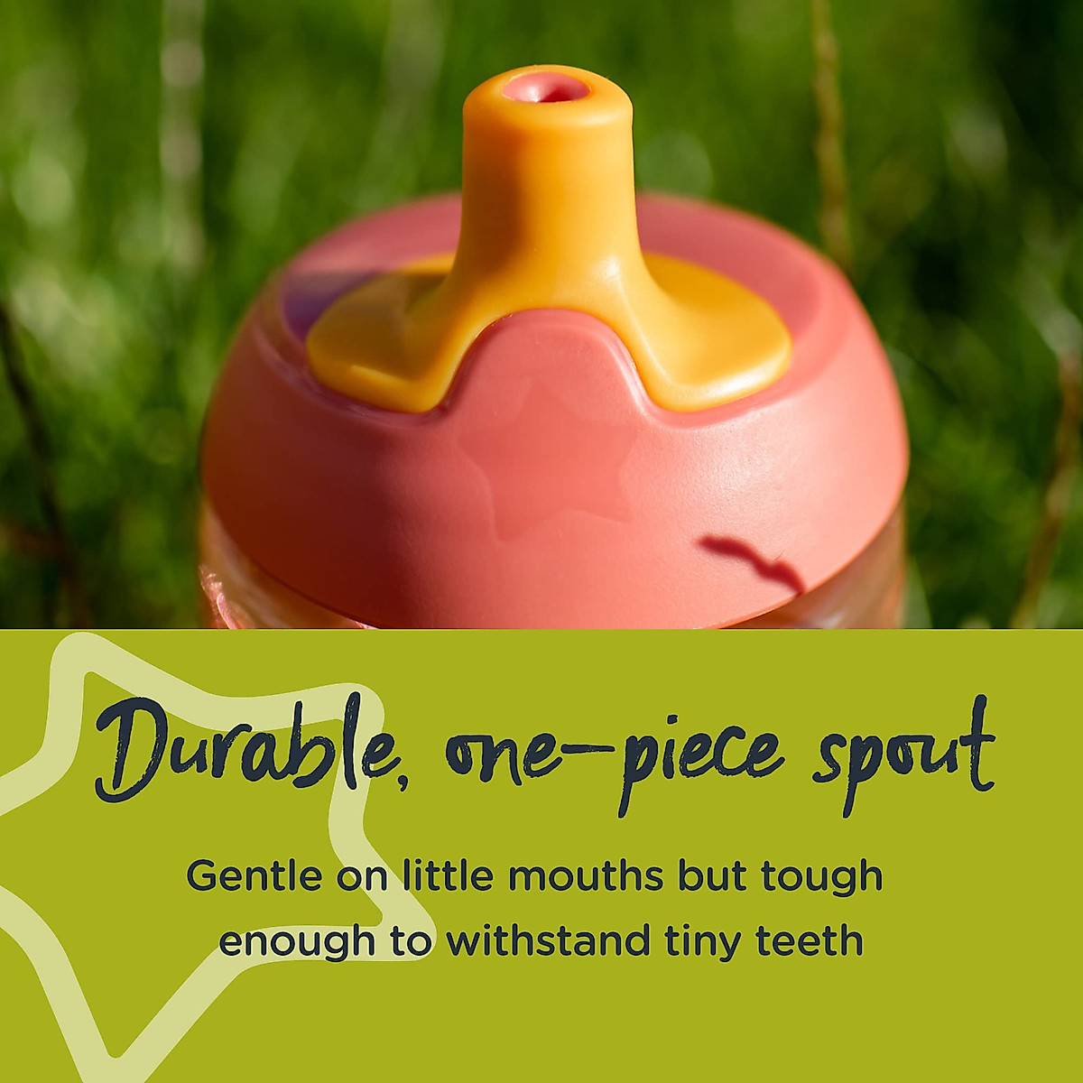 Tommee Tippee Sportee Water Bottle for Toddlers, 12 months+, 10oz, Spill-Proof Sippy Cup, Easy to Hold, Bite Resistant Spout, Pack of 3, Pink, Green and Orange