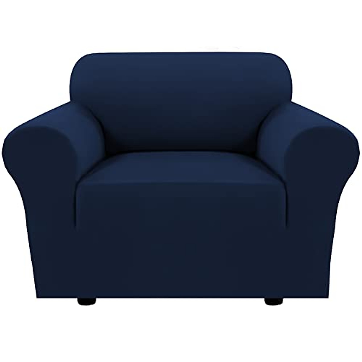 H.VERSAILTEX Chair Cover 1-Piece Stretch Couch Covers for 1 Cushion Couch Sofa Cover Spandex Non Slip Soft Form Fit Furniture Protector with Elastic Bottom (Chair, Navy)
