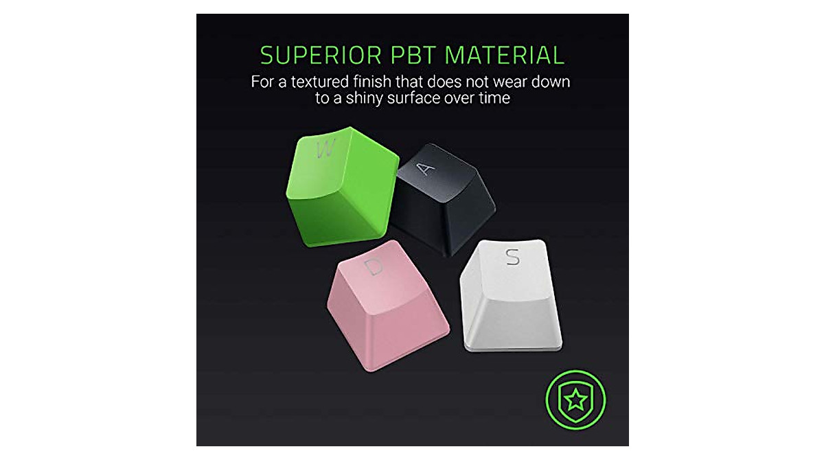 Razer PBT Keycaps: Durable Doubleshot Upgrade - Mercury White