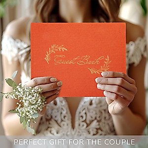 fusuu Elegant Linen Wedding Guest Book – 120 Pages for Wedding Reception, Bridal Shower, Baby Shower Guest Book – Beautiful Guestbook, Guest Sign in Book