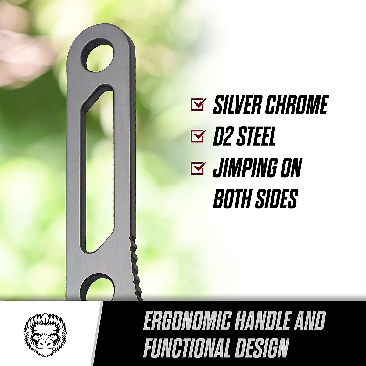 Neck Knife | Fixed Blade Utility Knife D2 W Sheath | Belt Clip Bushcraft Outdoor Knife |Full Tang Tactical Survival Knife Kit (Silver)