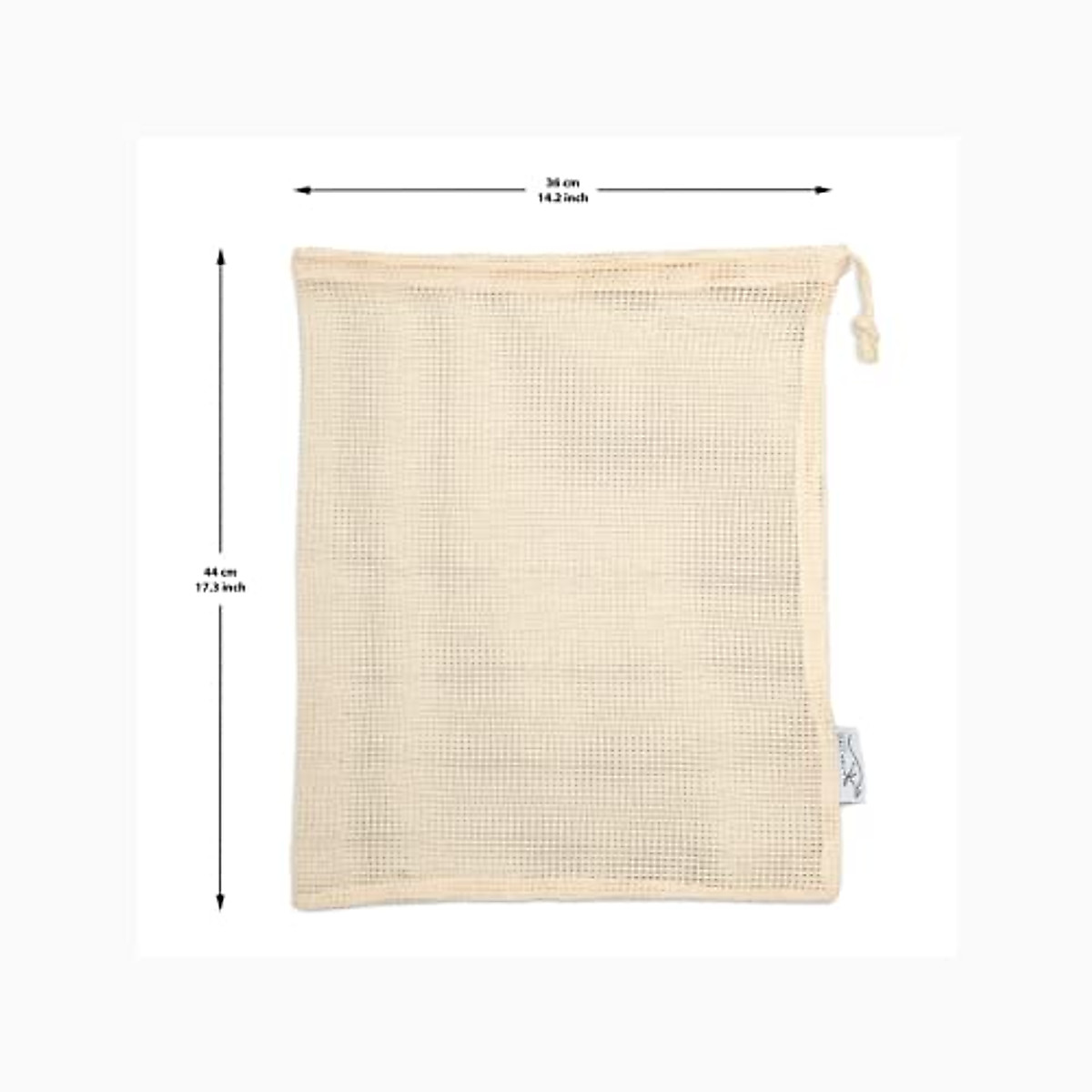 Pretty Wallaby| Onion&Potato Reusable Mesh Bags| Vegetable Storage Bags| 100% Cotton| Set of 3 X-Large Bags&1 Large Linen Bread Bag