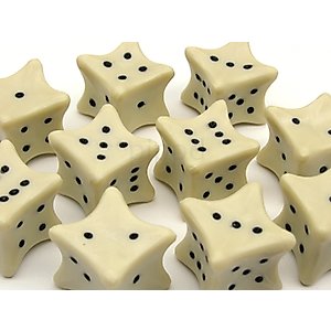 Pack of 10 D6 6-Sided 18mm Bone Dice - Roll Dem Bones RPG D&D Dice