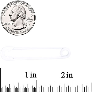 Body Candy Womens 14G Matte White Plated Steel Helix Cartilage Punk Rock Safety Pin Industrial Barbell 38mm