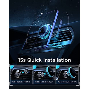 Design for Magsafe Car Mount Charger, [2-Layer Magnets Lock][for 99% Vent] Wireless Car Charger Magnetic, [5s Install] for Magsafe Car Charger, Magnet Car Fast Charger for iPhone 14/13/12 Series