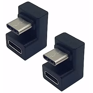 USB C U Shape Adapter, Dafensoy 180 Degree USB 3.1 Type C (USB-C) Male to Female U Shape Charging Convertor Adapter, Extension Compatible with Laptop & Tablet & Mobile Phone(2 Pack)