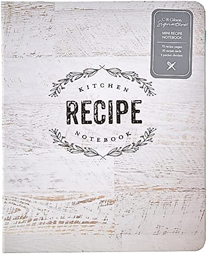 C.R. Gibson Wood Panel Rustic Spiral Recipe Journal, 100 Pages, 7.25" x 9" (QMR-18687)