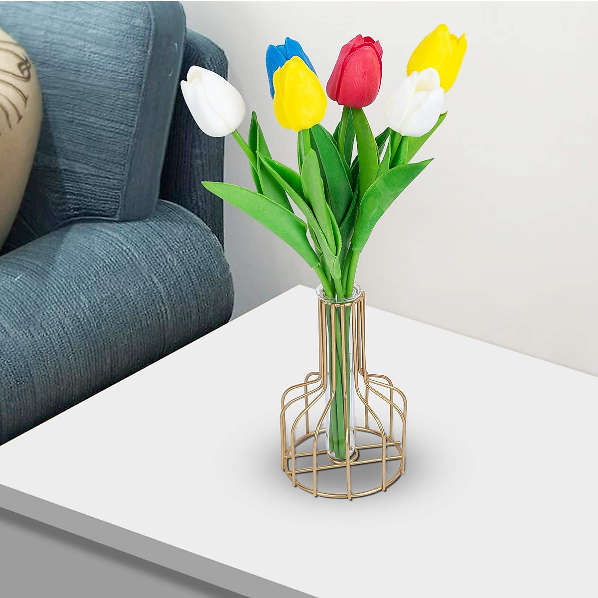 20pcs Fake Tulips Artificial Flowers for Decoration. Fake Flowers Artificial Tulip Bouquet Real Touch PU Faux Flowers for Valentines Day Anniversary Home Wedding Party Office Hotel Garden Floral Décor