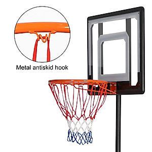 Vilobos Portable Basketball Hoop Backboard System Stand Outdoor Sports Equipment Height Adjustable 6.5Ft-8.2Ft with Wheels for Kids