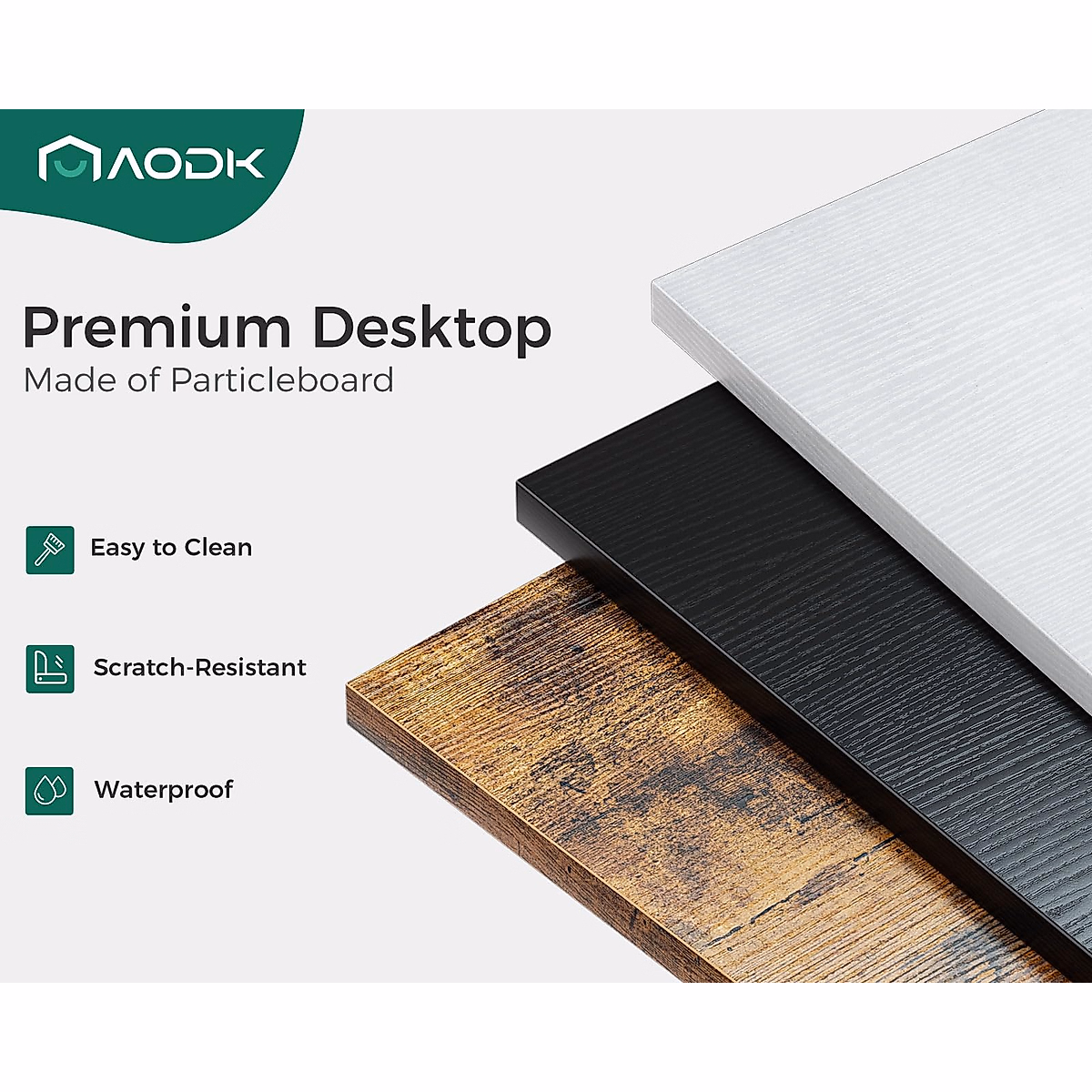 AODK Computer Desk, 48 Inch Gaming Desk with LED Lights and Power Outlet, Office Desk with Adjustable Monitor Shelf (3 Heights), Computer Table Work Desk for Home/Bedroom, Rustic Brown