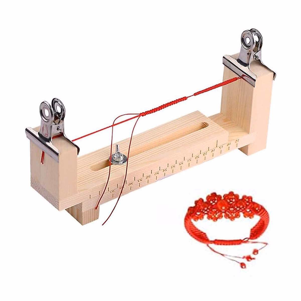 WenTigDY Wood Bracelet Jig, Adjustable Length Paracord Jig，DIY Hand Knitting Wristband Jig,Bracelet Maker Wooden Frame,for Bracelets Necklaces Car Hangings