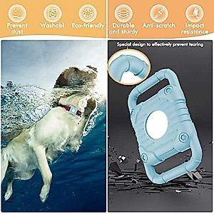 Airtag Dog Collar Holder, Silicone Apple Airtag Holder for Dog Collar, Waterproof Protective Air Tag Holder Case Compatible with Cat Dog Collars Loop & Backpack Accessories - Blue