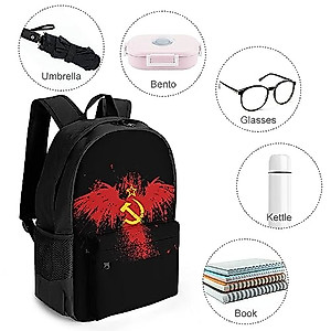 Russia Hammer Flags Hook USSR Sickle Laptop Backpack for Men Women Shoulder Bag Business Work Bag Travel Casual Daypacks