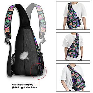 Cat Sling Bag Travel Crossbody Backpack Shoulder Pack Chest Hiking Daypack for Women Men with Strap Adjustable Lightweight Outdoor Walking Running Climbing