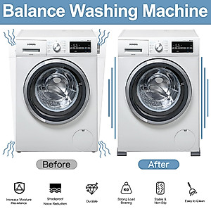 Anti Vibration Pads, SEISSO Washing Machine Foot Pad Stabilizer, Double Heighten Non Slip Shock and Noise Cancelling Support Mat, Stops Washer Dryer Moving Shaking Walking Skidding Protects Floor