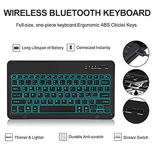 JADEMALL Keyboard Case for Galaxy Tab S7 FE 5G / S8 Plus / S7Plus – Detachable Bluetooth Backlight Magnetic Keyboard - 12.4 Inch Slim Folio Smart Cover with S Pen Holder, Auto Sleep/Wake - Rose Gold