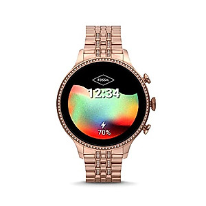 Fossil Women's Gen 6 42mm Stainless Steel Touchscreen Smart Watch, Color: Rose Gold (Model: FTW6077V) (Renewed)