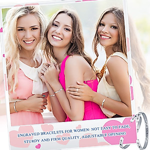 MTLEE 30 Pcs Inspirational Bracelets Bulk for Women Cuff Bracelets Silver Personalized Hidden Message Bracelet Gifts(Novel)