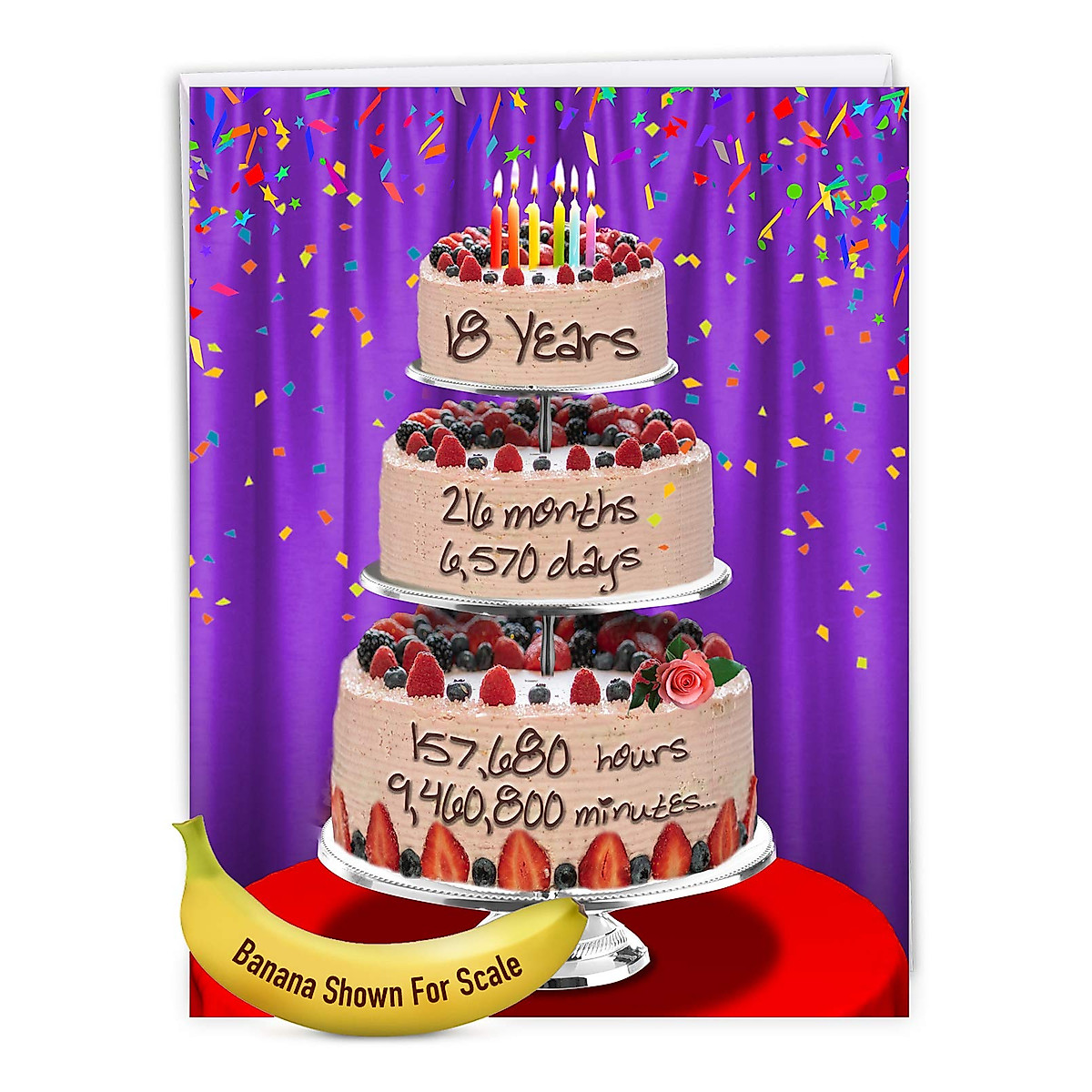 NobleWorks - 18th Milestone Birthday Card (8.5 x 11 Inch) - 18 Year Old Celebration, Stationery from All of Us - Year Time Count 18 J9404MBG-US