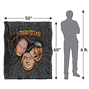 Three Stooges Stooges All Over Officially Licensed Silky Touch Super Soft Throw Blanket 50" x 60"