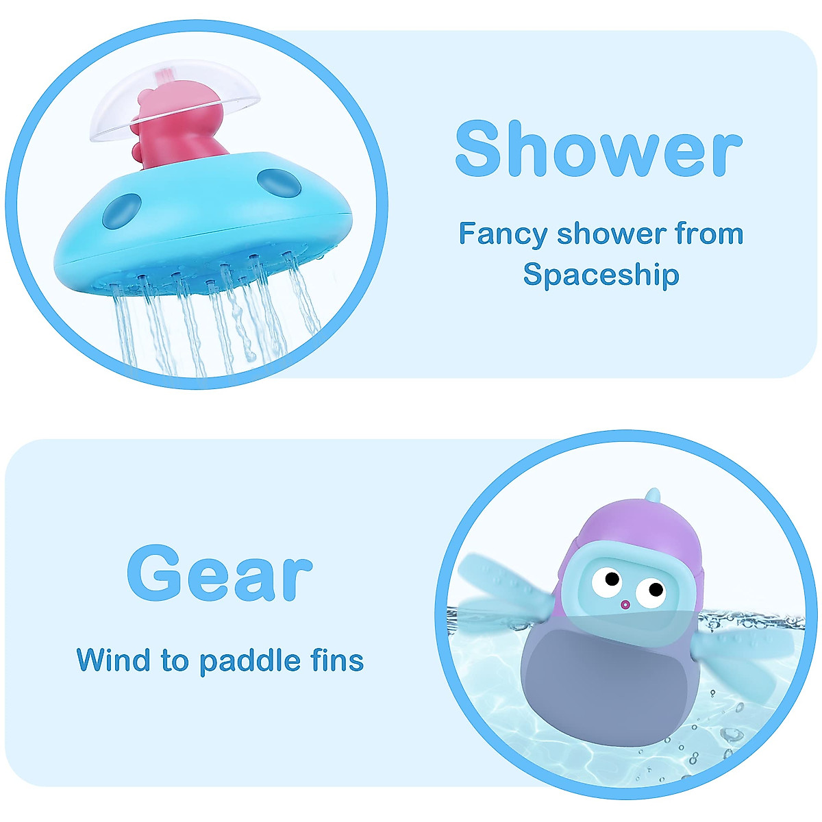 iPlay, iLearn Bath Toys for Toddlers 1-3, Baby Bathtub Pool Toys, Infant Fun Bath Tub Time, Floating Stacking Boats Water Toy, Birthday Shower Gift Set for 6 9 12 18 Month 1 2 3 Year Girls Boys Kids