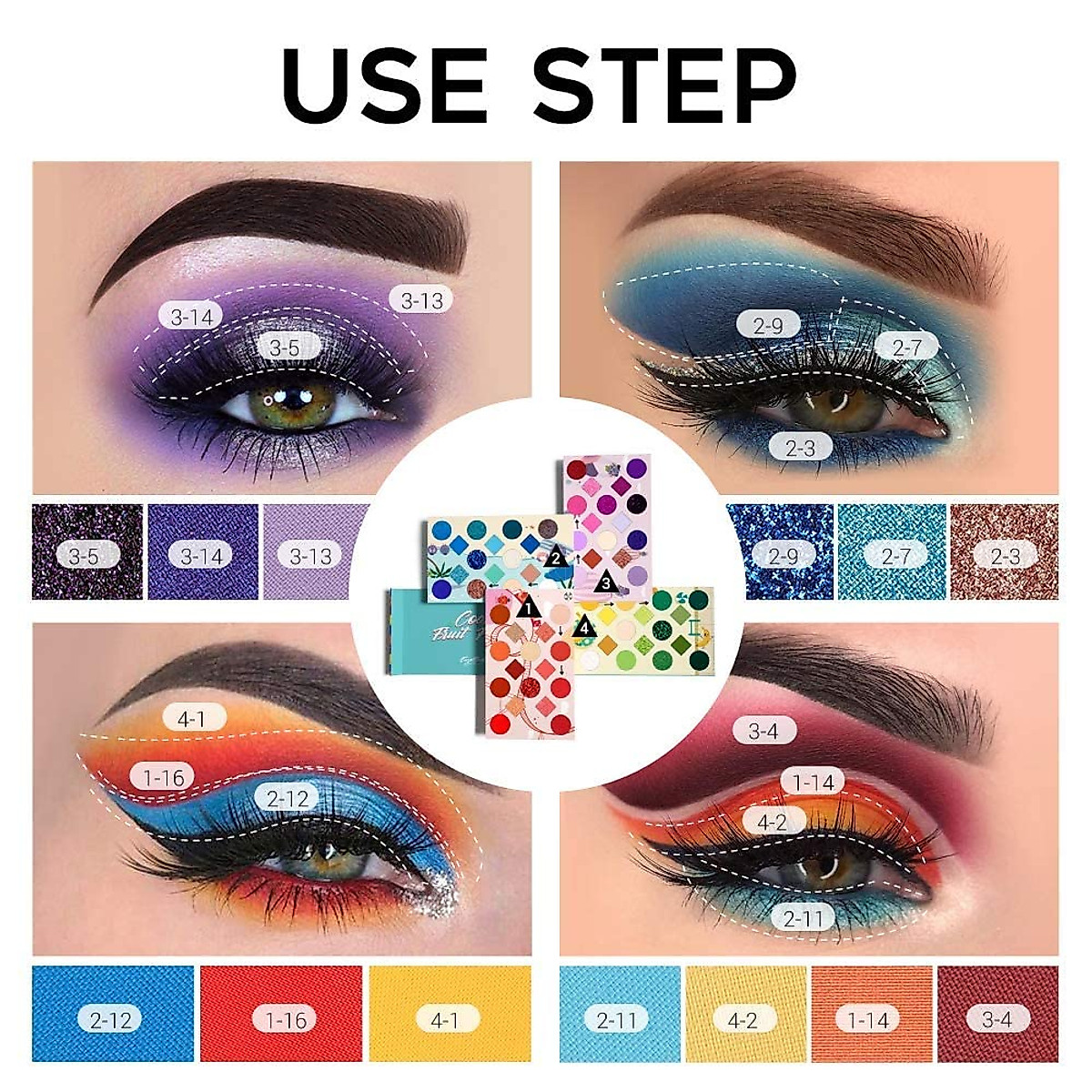 EYESEEK High Pigmented 64 Rainbow Eyeshadow Palette, All in One Gift Sets, Colorful Eye Shadow Plattet Make Up Matte Shimmer Glitter Cosmetics for Halloween Makeup