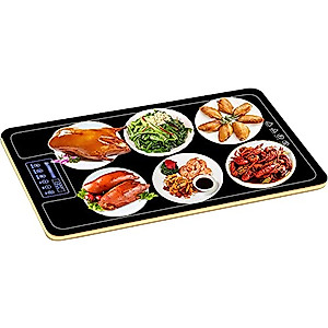 Food Warming Tray Server Electric Food Warmer Office Lunch Hot Plate for Buffets, Parties, Kitchen, with 40-120°C Adjustable Temperature Range, Touch and Timer, Glass Top