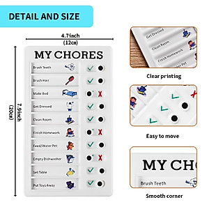 MEMORY FISH 2 Pieces Chore Chart for Multiple Kids,Daily Chore Schedule for 2 Kids，Memo Checklist Plan Board Detachable Plastic for Home Reusable Chore List (to Do List for Kids) 4.7x7.9 Inch