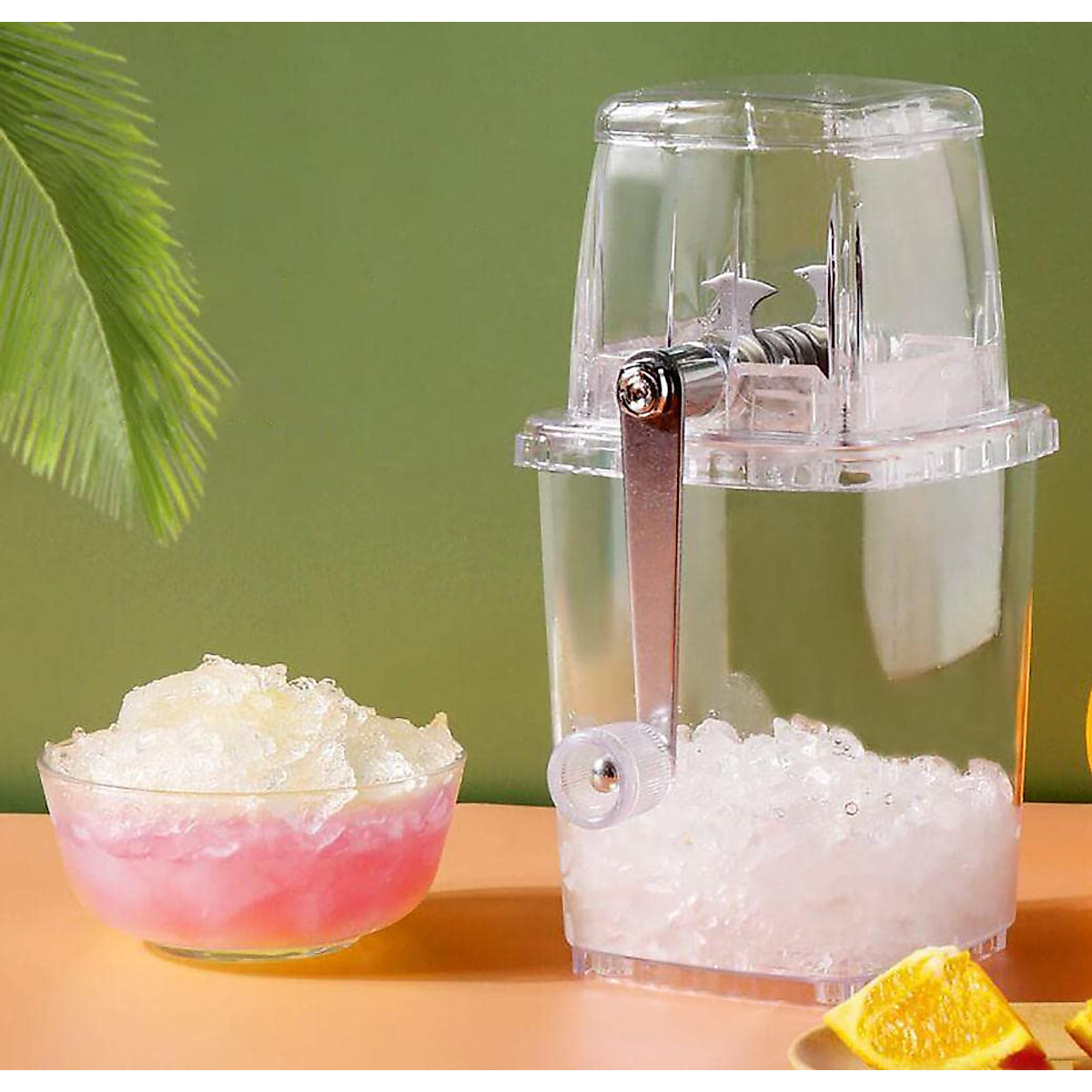 MYBAQ,Ice Crusher Machine,Shave Ice Machines,Manual Ice Shaver,Manual Ice Crusher,Ice Crushers for Home Use,6.2 "L X 6.2 "W X 9.3" H,Ideal for Family Gatherings, Picnics, Parties