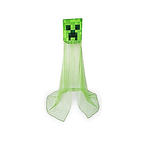 Minecraft Green Creeper Kids Bed Canopy, Hanging Curtain Netting
