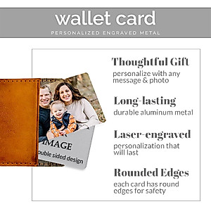 EAQ Personalized Wallet Insert, Custom Engraved Metal Card with Design, Message Card Gift for Dad, Husband, Boyfriend - Custom