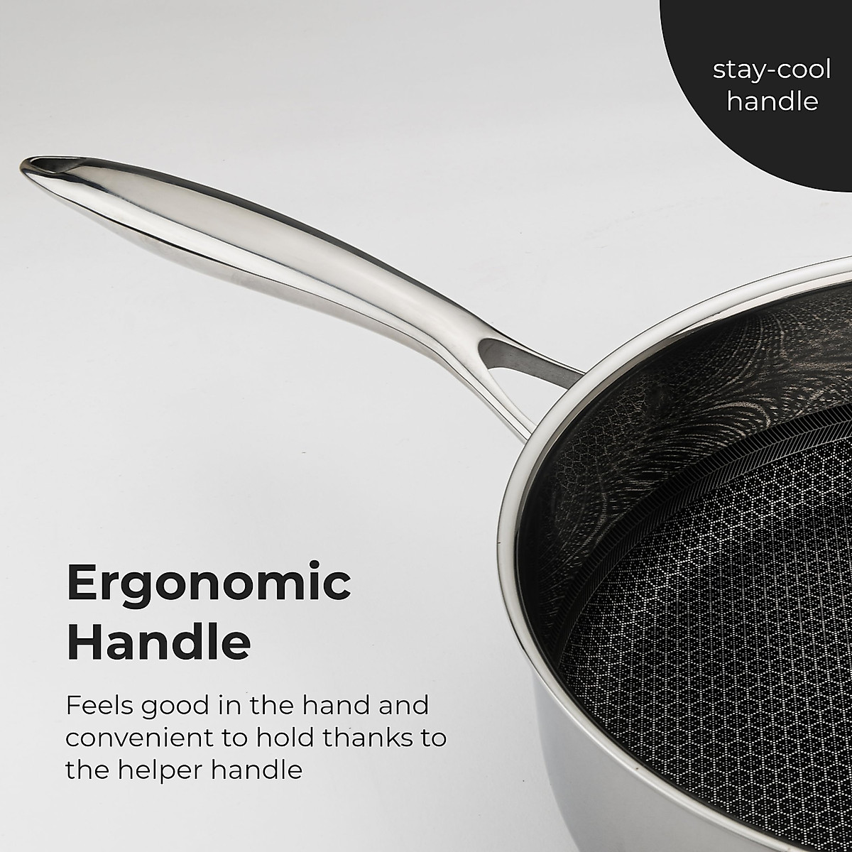 Black Cube Quick Release Cookware Sauté Pan with Lid, 9.5-Inch/3 Quart