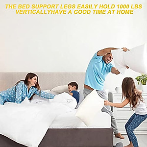 Likapop 4Pcs Adjustable Bed Frame Support Legs, Bed Frame Slats Heavy Duty Center Support Leg, Suitable for King Bed Reinforcement Kit, Sofa, Table, Furniture Legs Replacement Parts (6.1"-8.7")