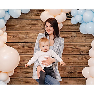 Buryeah 8 x 6 ft Wood Backdrop Brown Wood Wall Background Wooden Rustic Photo Backdrop Fabric Polyester Photography Backdrop Supplies for Party Wedding Baby Photoshoot