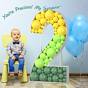 NISOCY 4FT Mosaic Numbers for Balloons, Marquee Light up Numbers for Party 4 Feet Tall, Giant Number 1 Pre-Cut Kit Thick Foam for Baby Birthday Boy Girl Party Anniversary Decorations