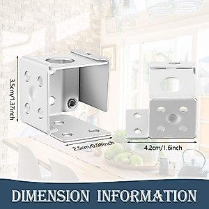 Hotop Blind Brackets Low Profile Box Mounting Bracket for Window Blinds, White (6 Pieces, 1 x 1 Inch)