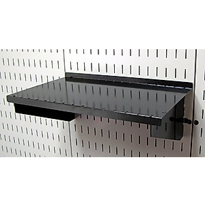 Wall Control Pegboard Shelf 9in Deep Pegboard Shelf Assembly for Wall Control Pegboard and Slotted Tool Board – Black