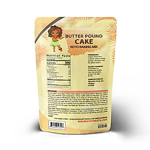 Maui Keto Treats Butter Pound Cake Mix – Gluten Free, Low Carb Prepared with Almond Flour – 7.5 Oz (Butter Pound Cake)
