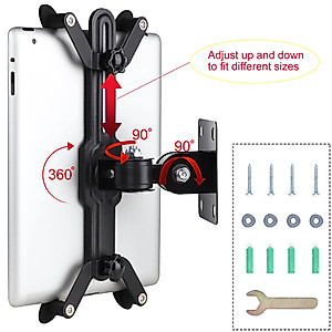 GSRUAN Tablet Wall Mount, Suitable for 7 to 13 inch Tablet PCs, Homes, Classrooms, Medical Places, Business （Black）