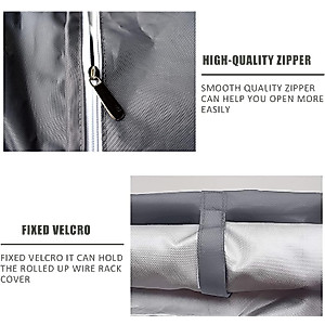 MOLLYAIR Wire Shelf Cover,600D Heavy Duty Waterproof Dustproof Standing Shelf Units Cover, Storage Rack Cover with Zipper for Metal Shelving,(Cover only) (Grey, 36" L x 14" W x 54" H)